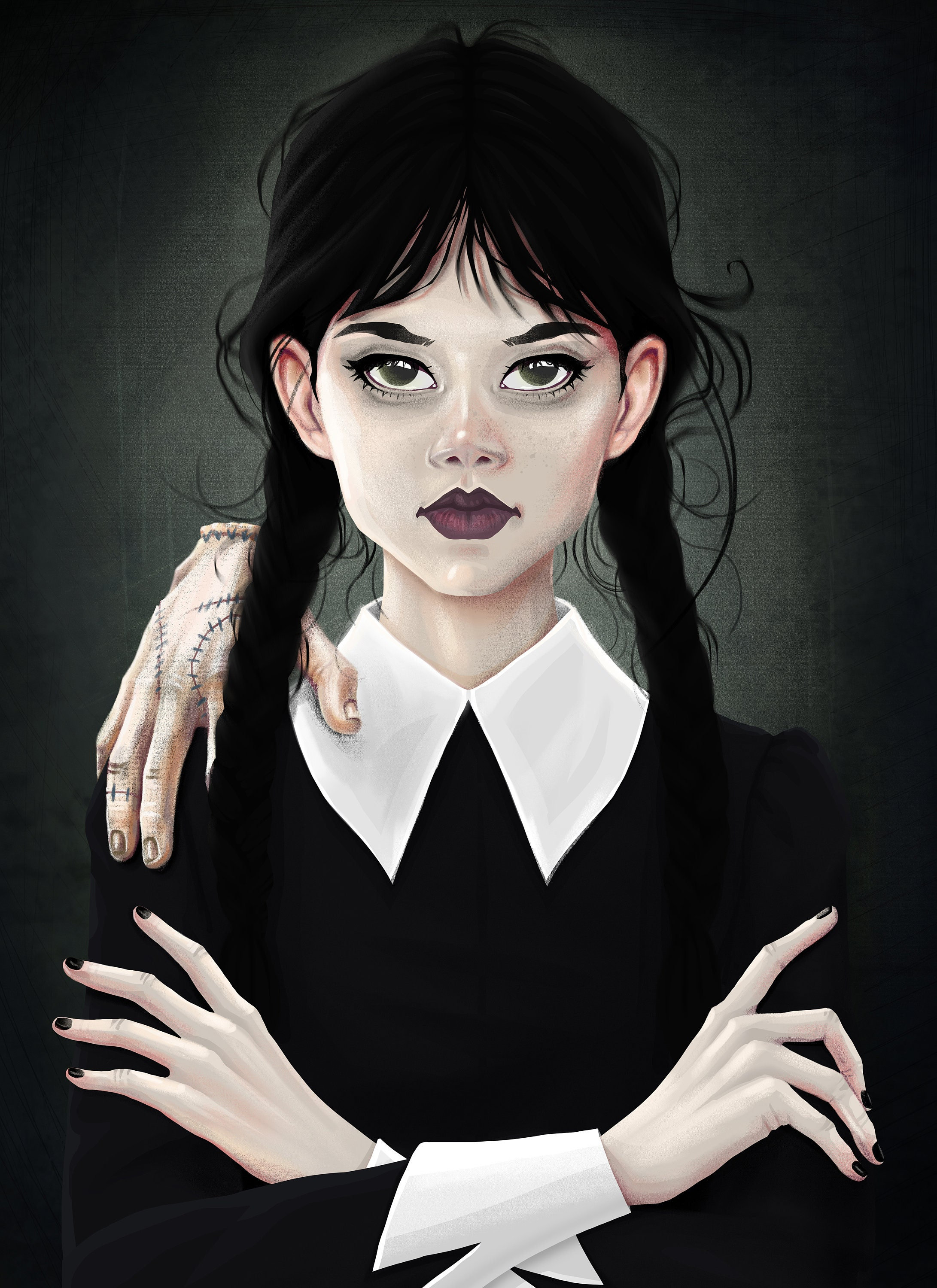Wednesday Addams Instant Download Portrait Art Print Wall Art - Etsy