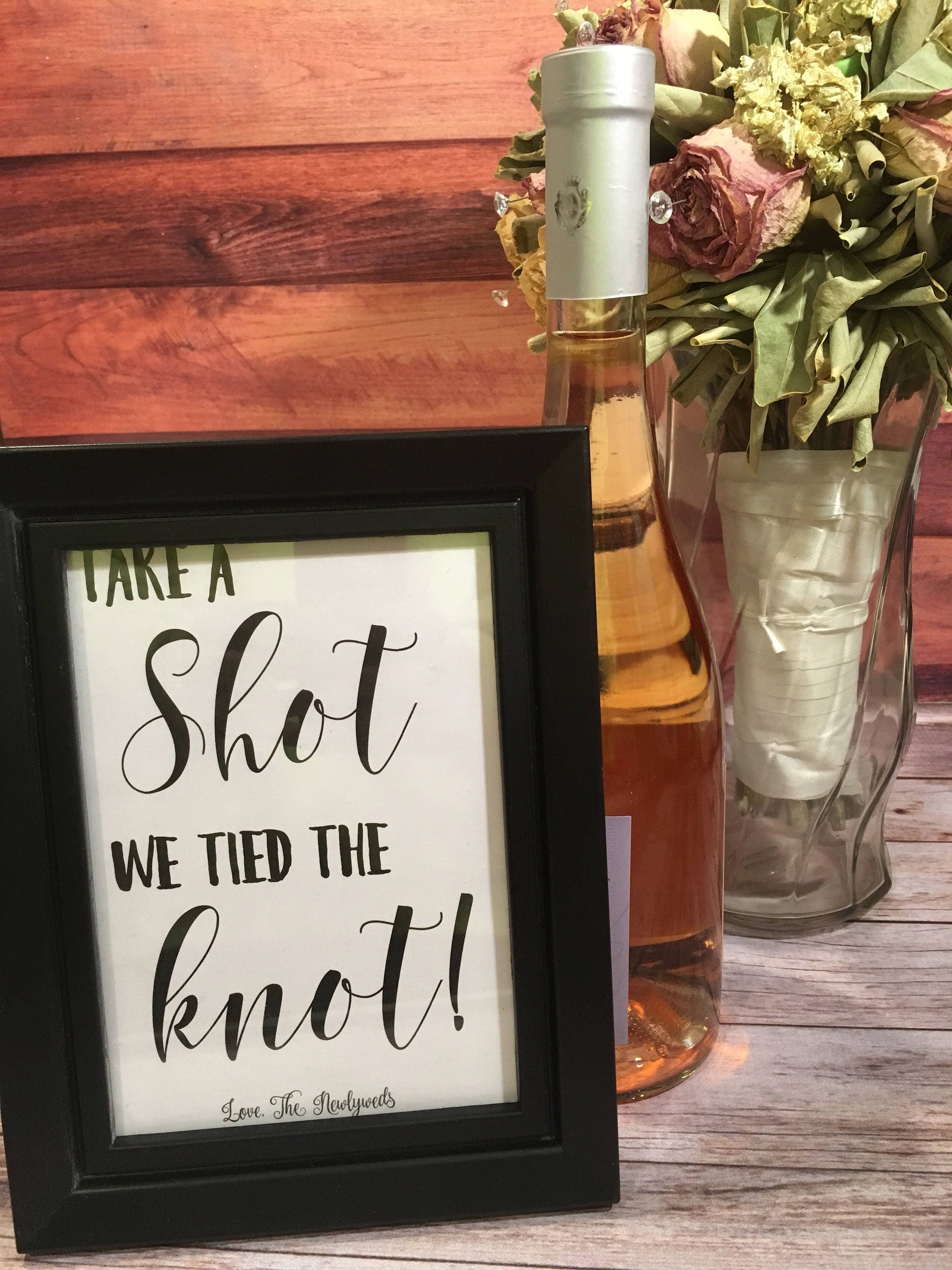 Take a Shot We Tied the Knot Wedding Bar Sign Funny Sign Wedding Decor ...