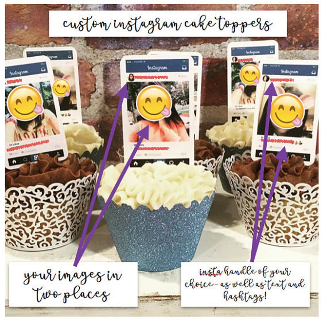 Custom Social Media Cupcake Toppers Instagram Cupcake - Etsy