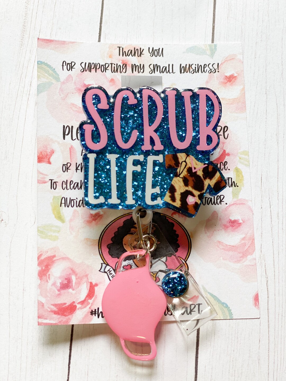 Scrub Life Badge Reel, Glitter Badge Reel, Scrub Badge Reel, Healthcare ...