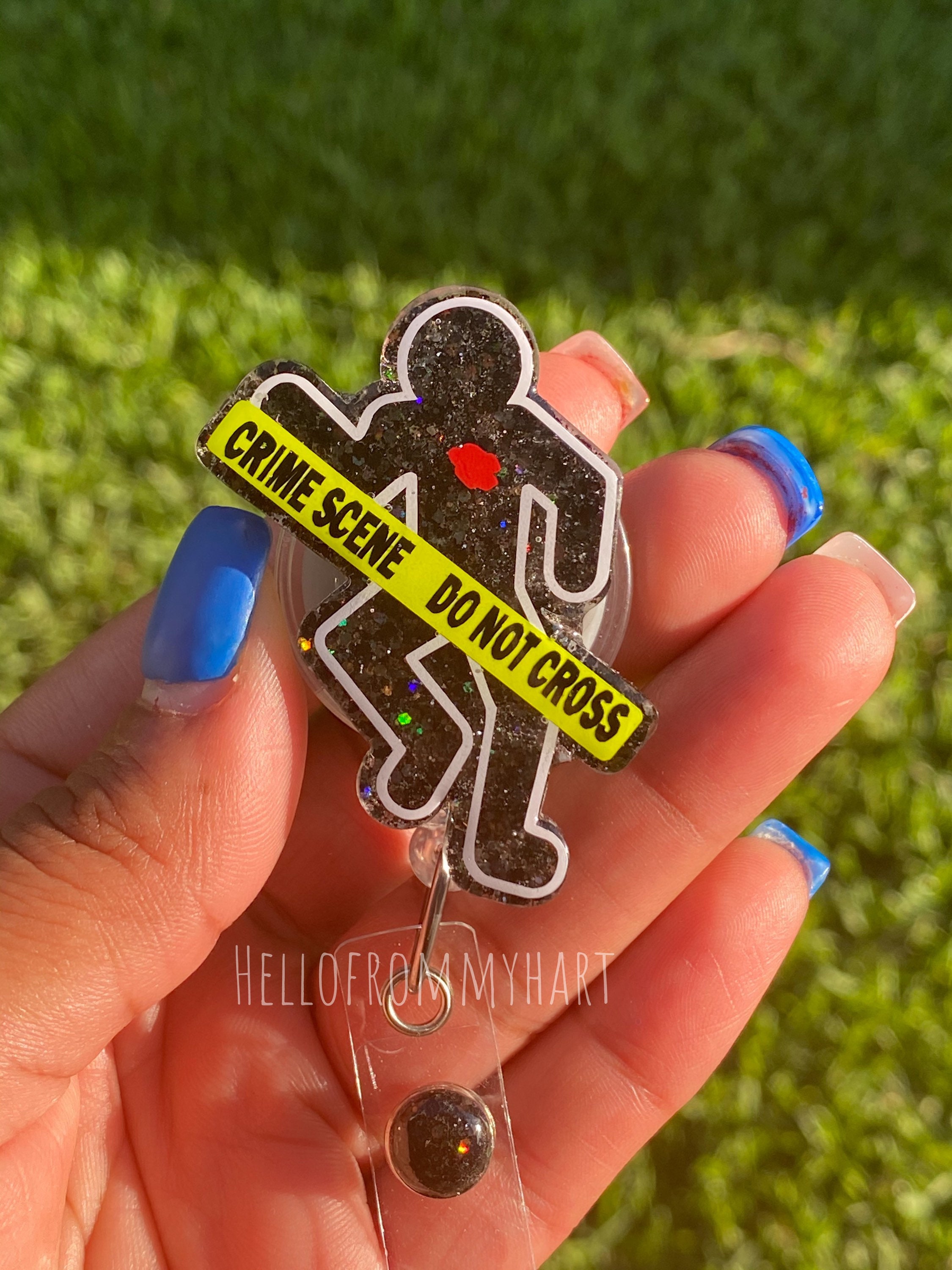 Crime scene badge reel glitter badge reel CST badge reel | Etsy