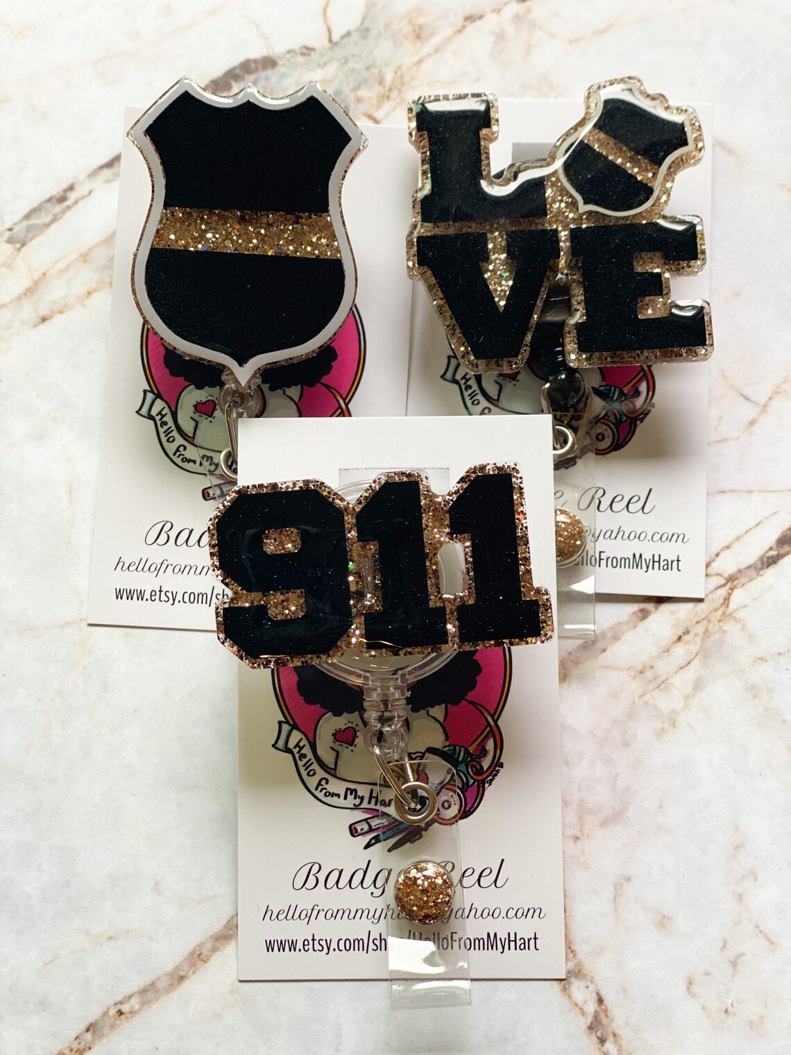 911 Dispatch Badge Reel Glitter Badge Reel Life Saver - Etsy