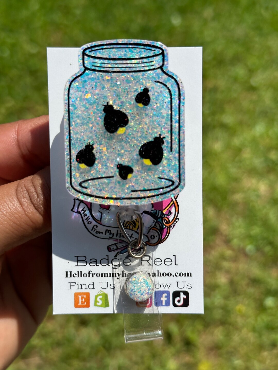 Catching Fireflies Badge Reel, Glitter Badge Reel, Summer Badge Reel ...