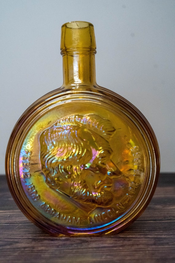 Large Wheaton Glass Abraham Lincoln Bronze Glass Bottle. - Etsy