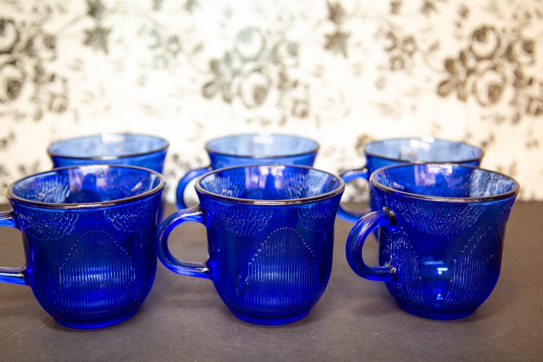 Forte Crisa Cobalt Glass Cups Set of 6 Made in Mexico Ca. 1950's - Etsy