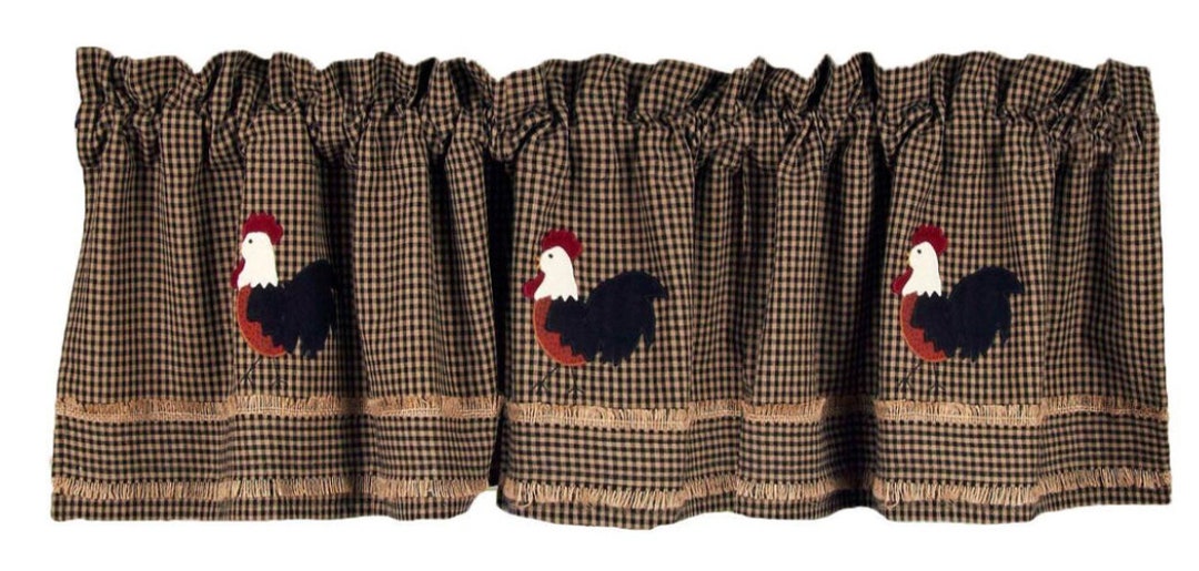 Farmhouse Rise and Shine Rooster Valance 68 X 14 Set of 2 - Etsy
