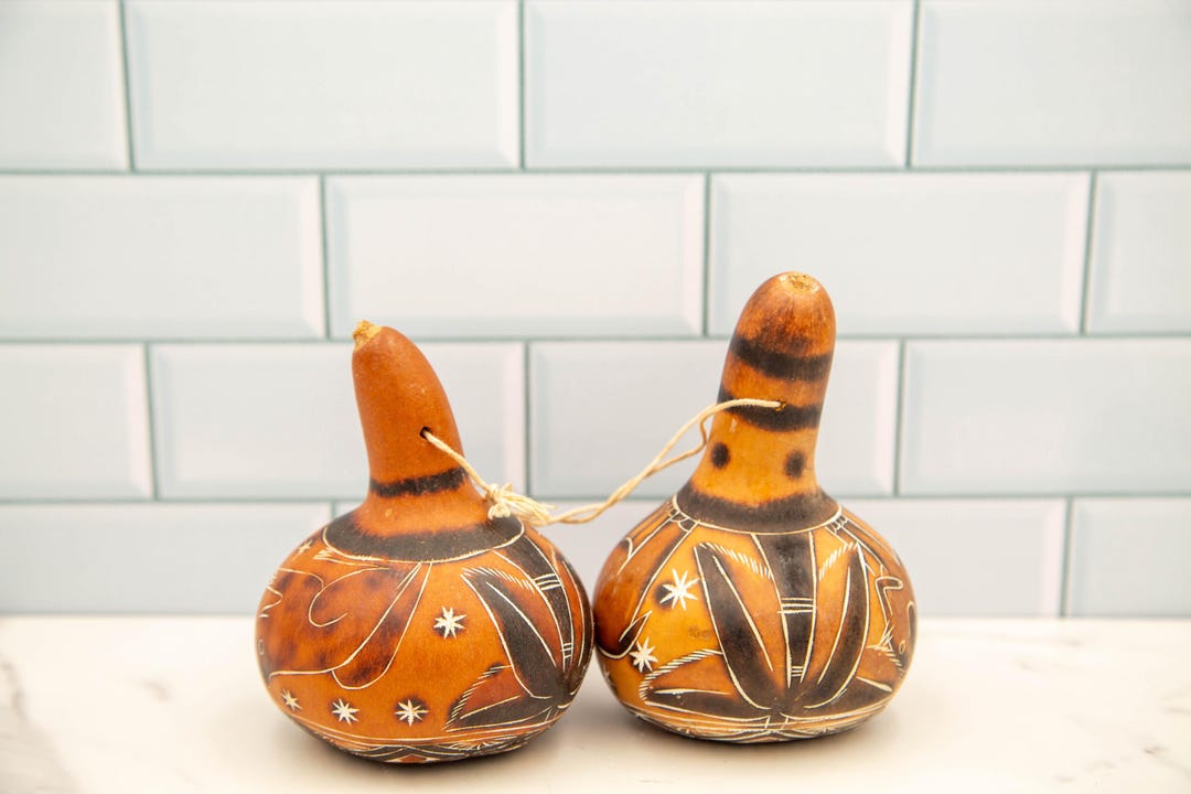 Hand-carved Gourd Rattles - Pair of Authentic Mexican Folk Art - Etsy