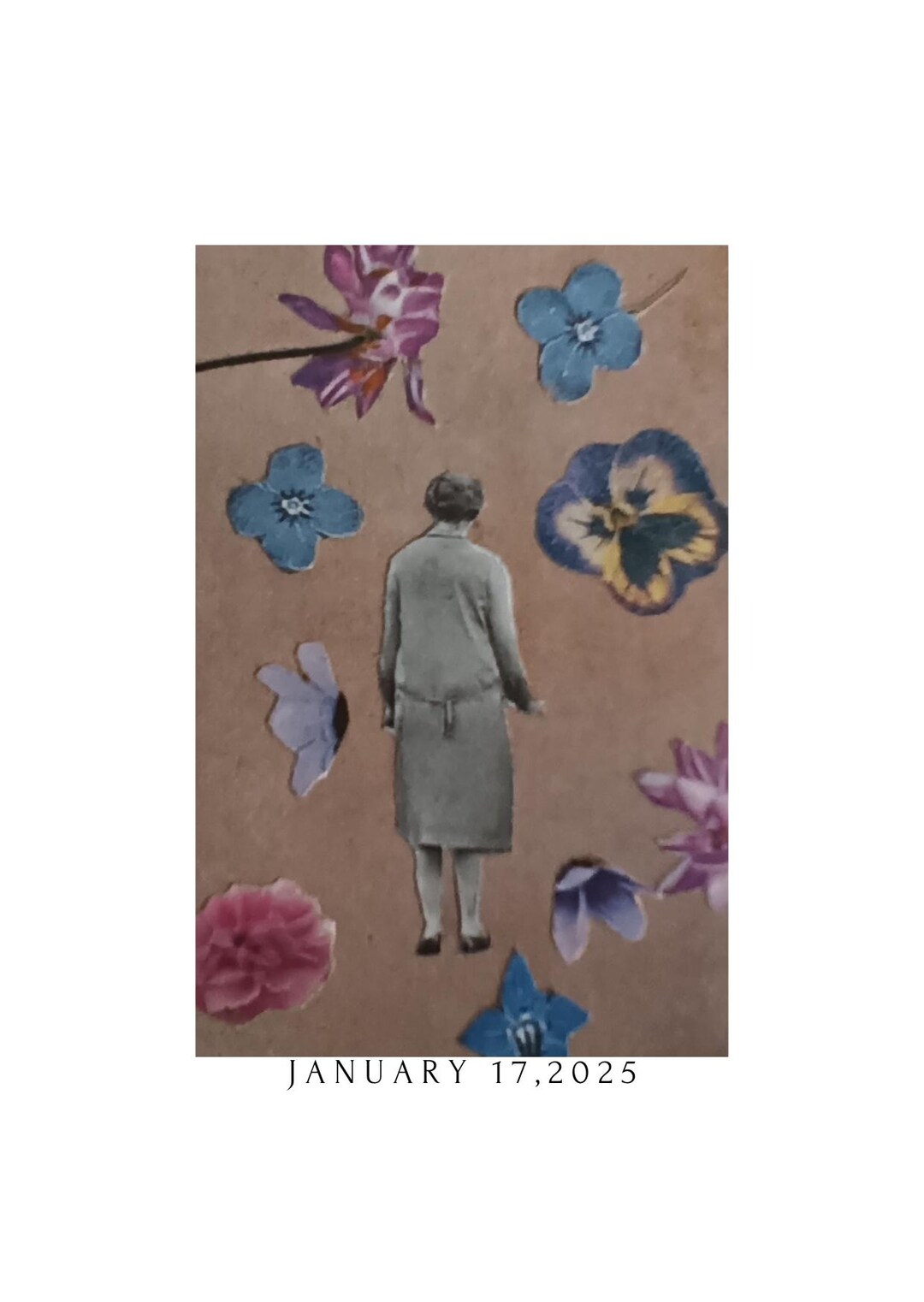 Original Paper Collage Art. Original Collage Art on a Playing Card. One ...