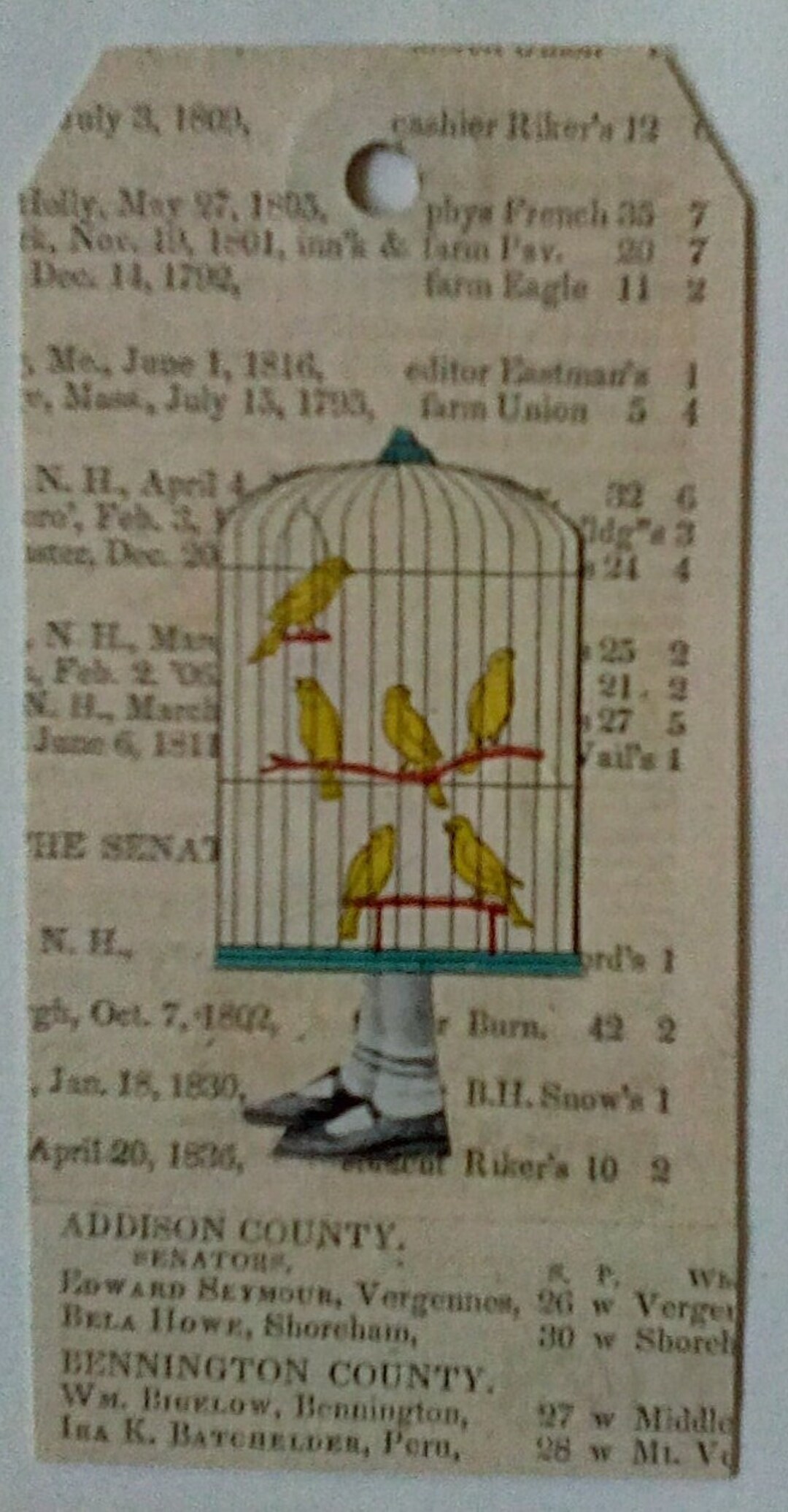 Original Collage Art, Original Analog Collage on Gift Tag, Collectible ...