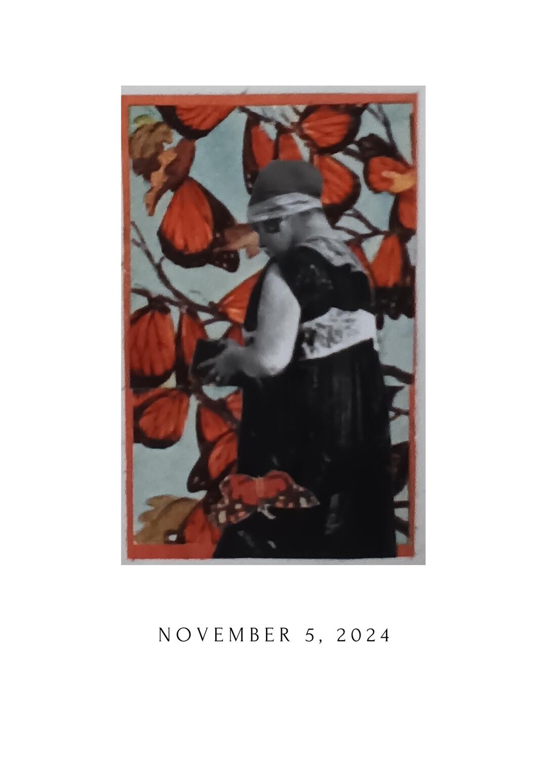 Original Paper Collage Art. Original Collage Art on a Playing Card. One ...