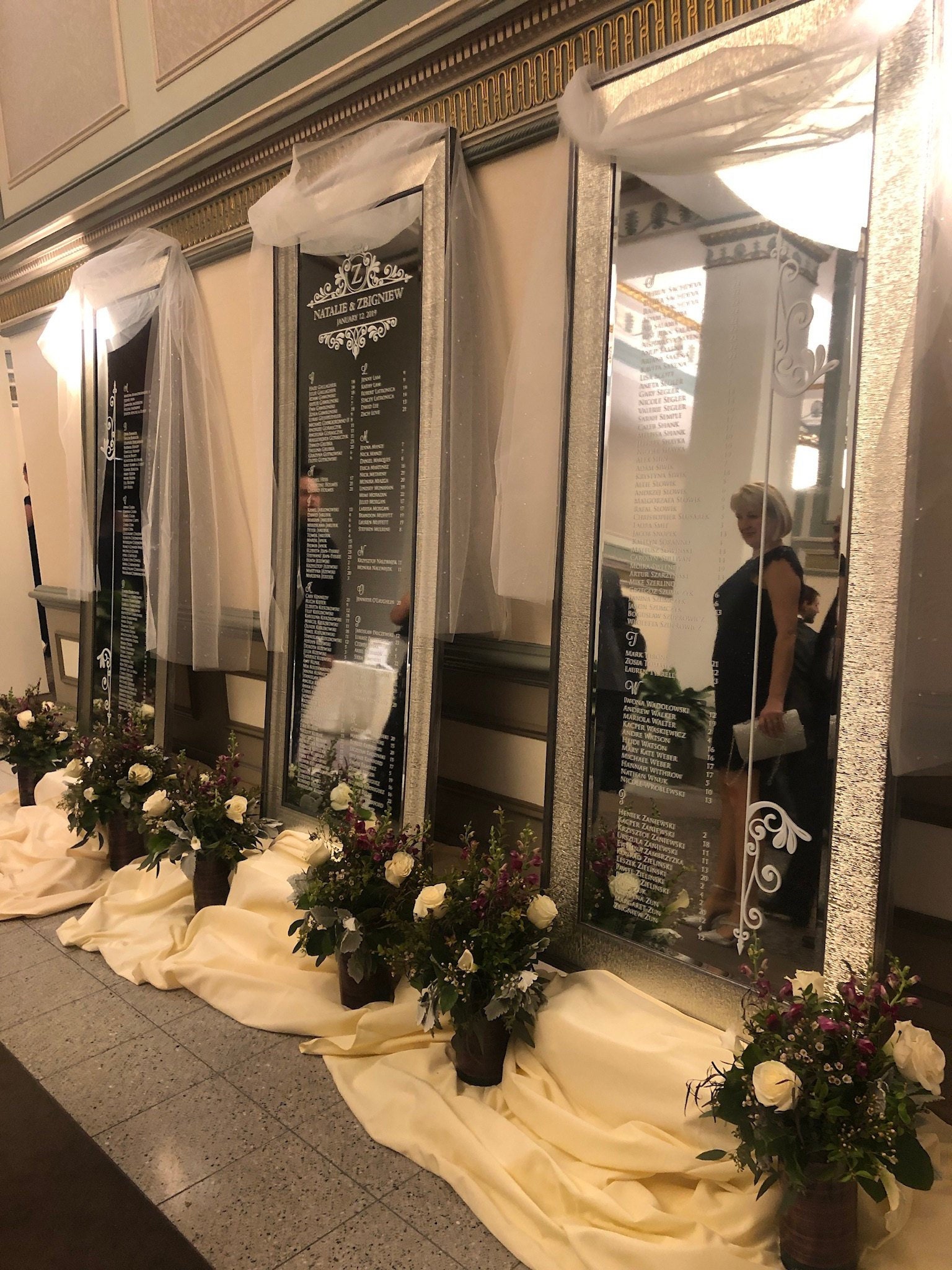 SAMPLE Wedding Mirror Seating Chart Static Cling Decal - Etsy