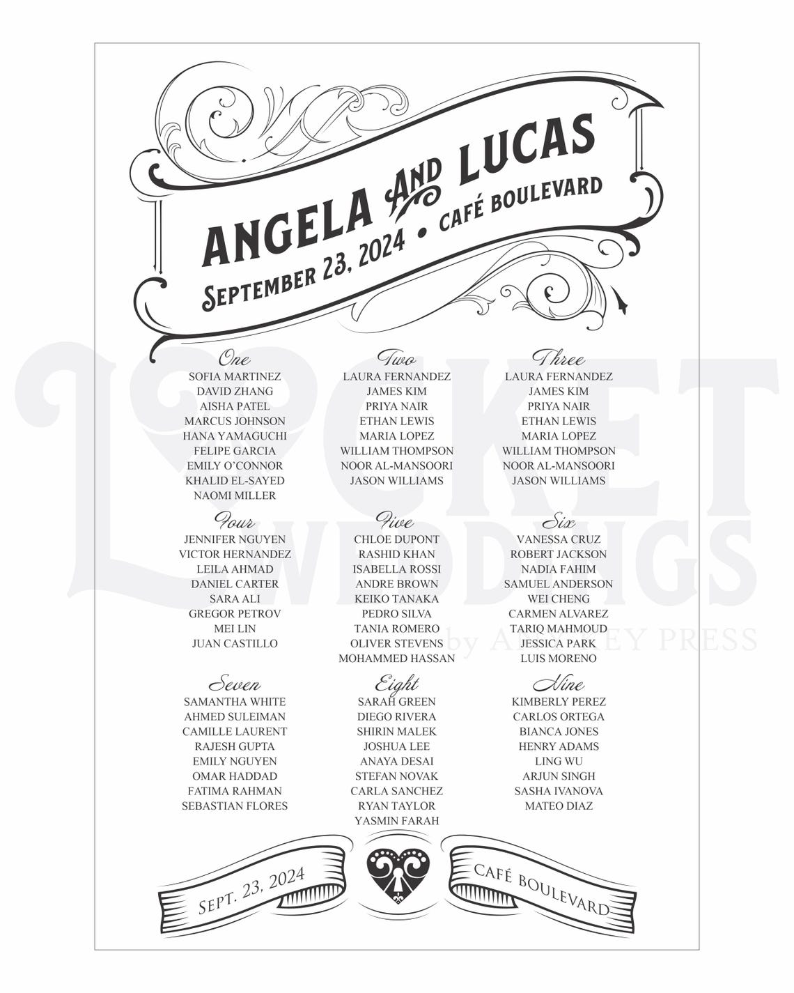 Vintage Wedding Mirror Seating Chart Static Cling Decal - Etsy