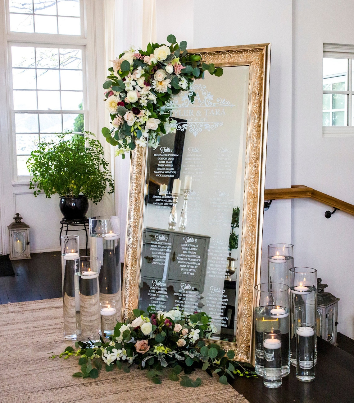 Wedding Mirror Seating Chart Static Cling Decal - Etsy