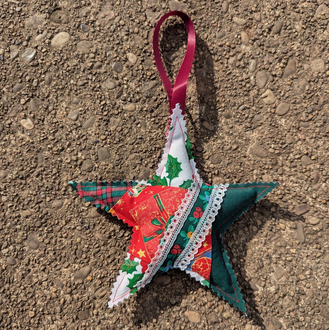 Funky Scrap Fabric Star Ornament - Etsy