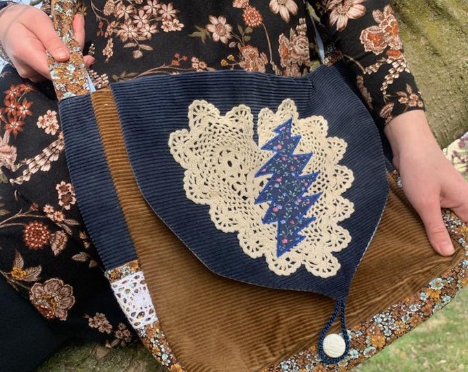 Funky Handmade Grateful Doily Shoulder Bag - Etsy
