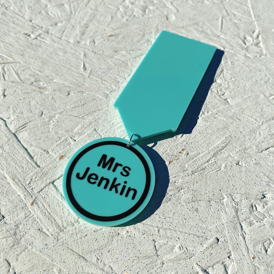 Teacher Name Badge Medal Custom Name Badge Thank You - Etsy