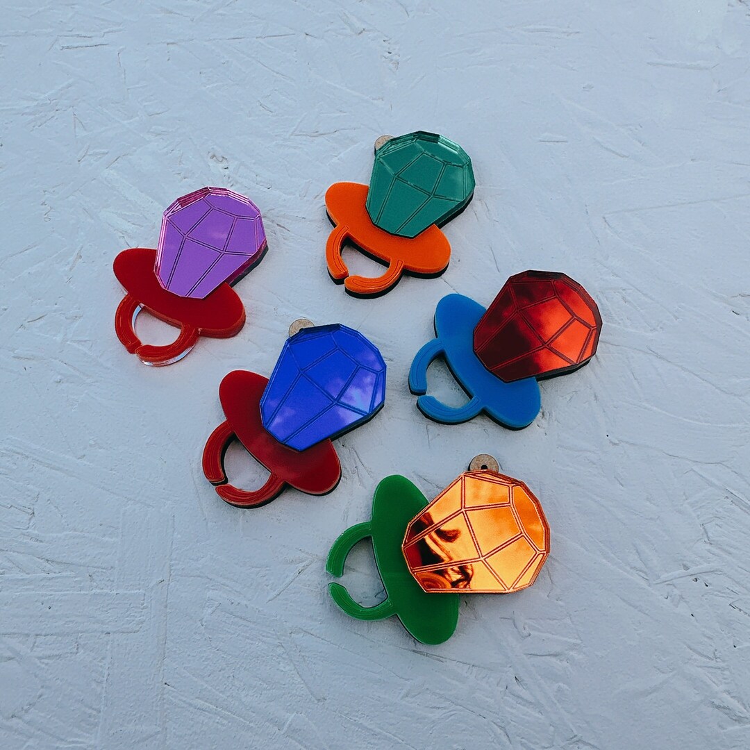 Acrylic Ring Pop Jewellery, Lolly Pop Necklace Brooch, 90's Style Retro ...