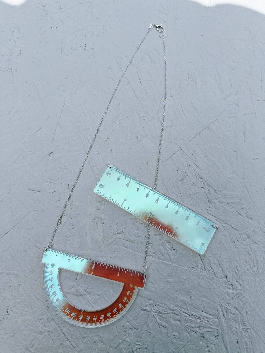 Acrylic Ruler Protractor Necklace, Laser Cut Jewellery, Maths Jewellery ...