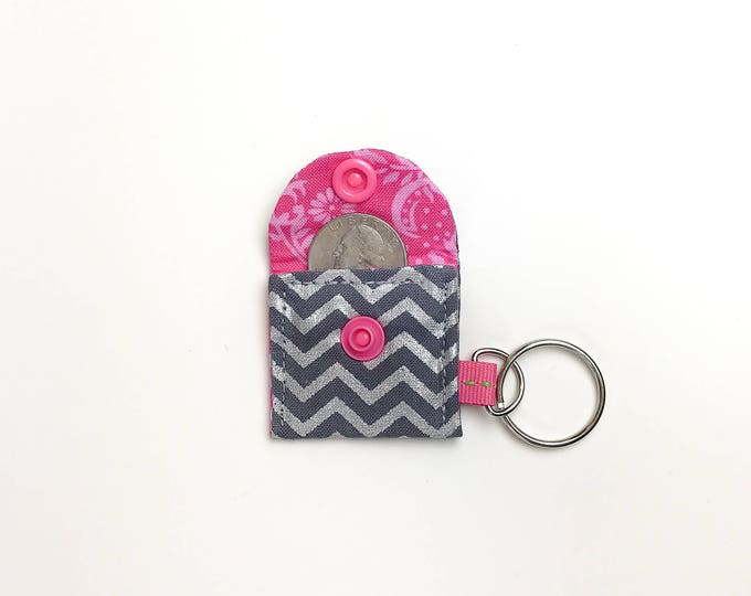 Aldi Quarter Keeper Keychain Cart Coin Key Fob Grey Chevron - Etsy