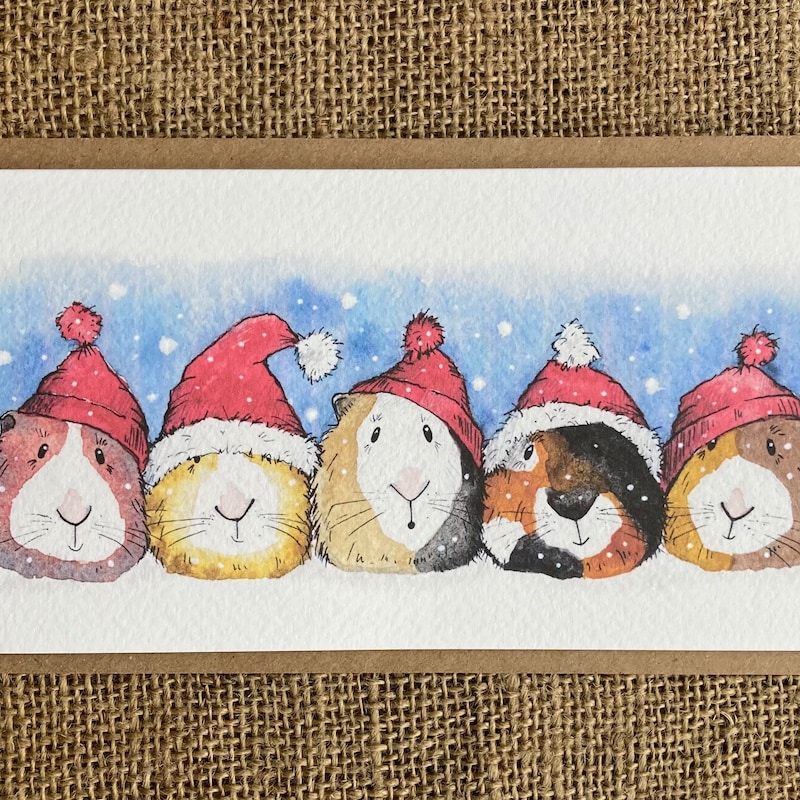 Christmas Card With Pig - Etsy UK