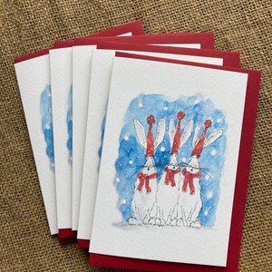 Pack of Five Hare Christmas Cards, Hare Cards, Christmas Cards, We ...