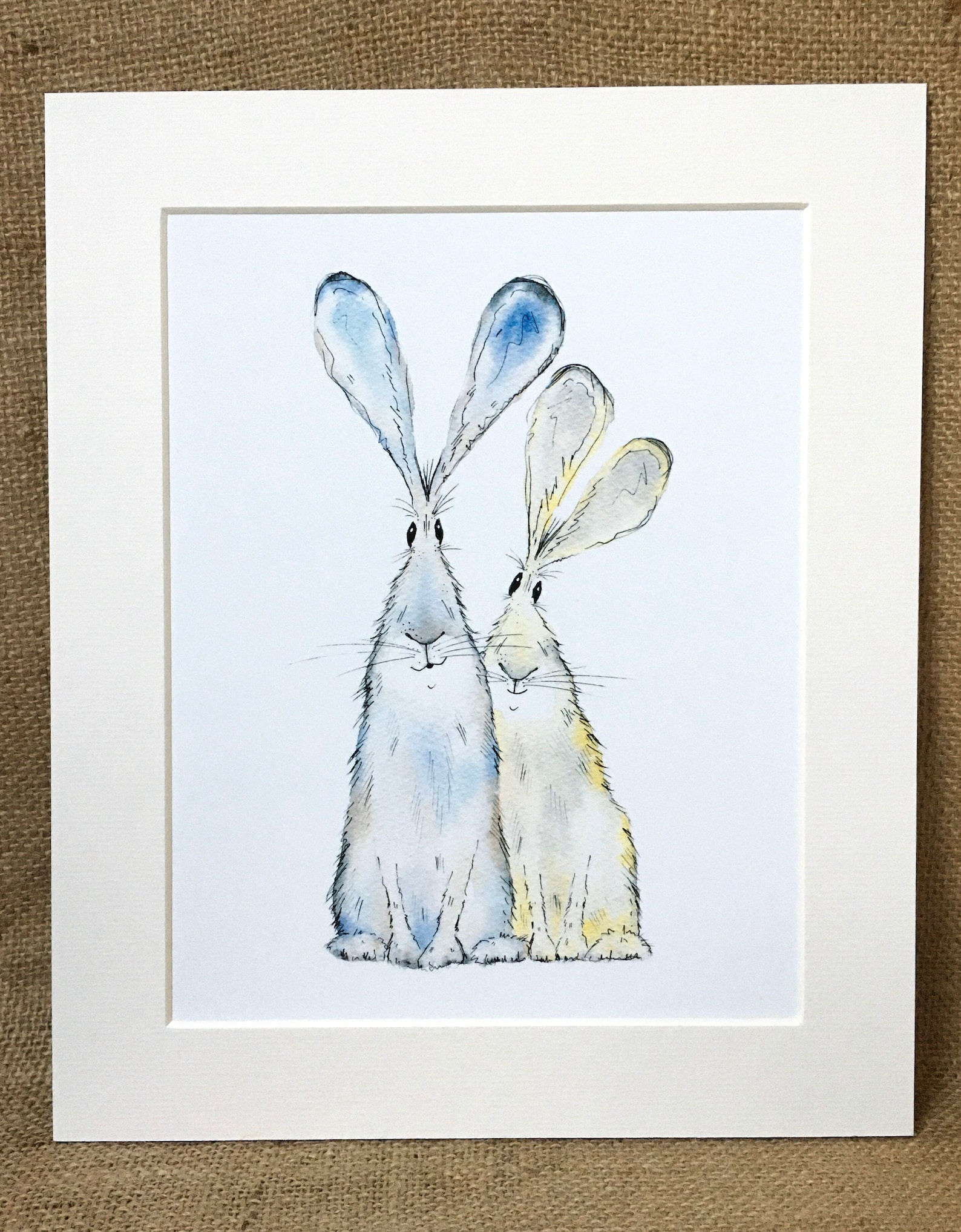 Hare Print Two Hares Print Limited Edition Print - Etsy Australia