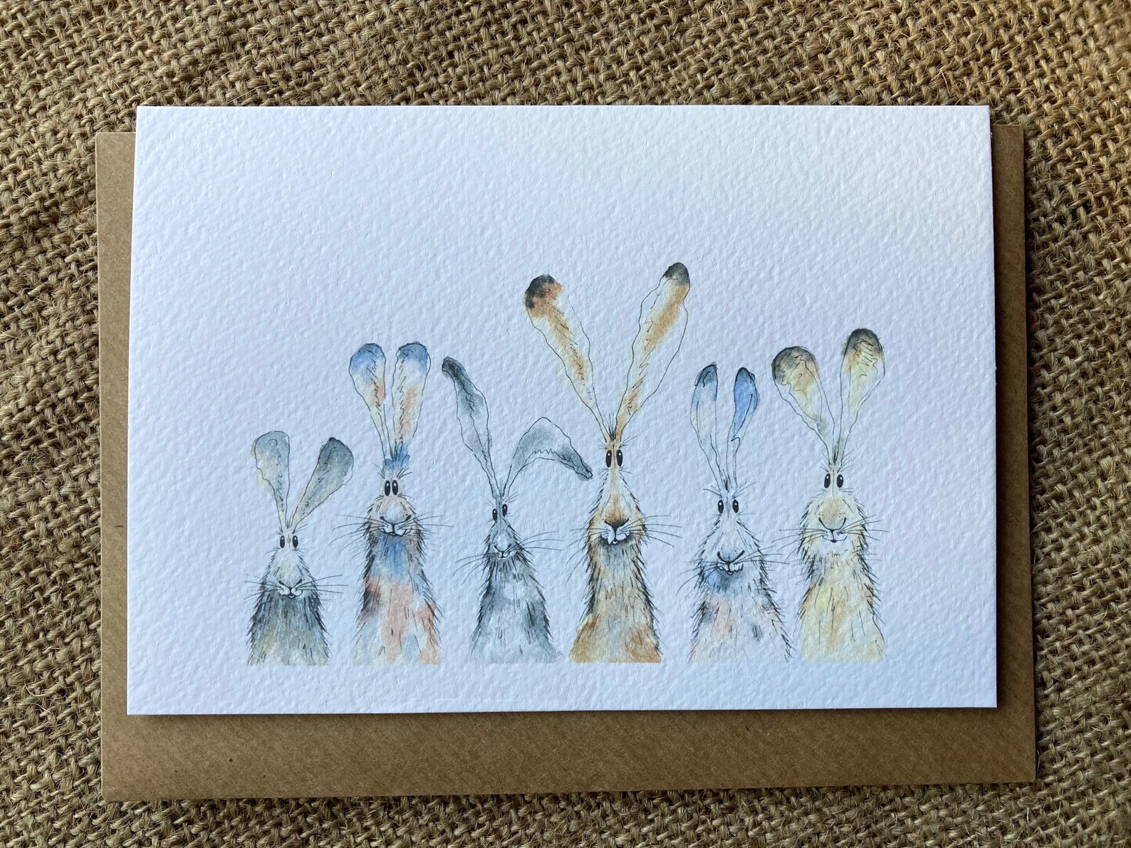 Pack of Five Mixed HARE Greetings Cards, Easter Cards, Hare Cards - Etsy
