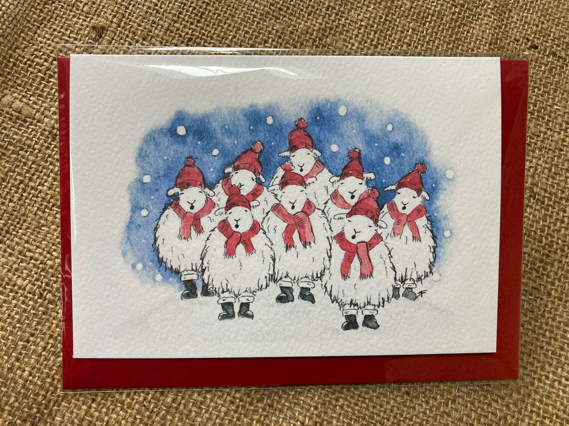 Pack of Five Christmas Herdwick Sheep Cards Sheep Cards - Etsy