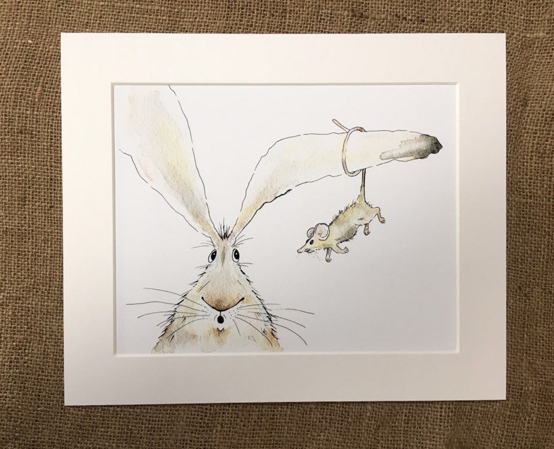 Hare Print, Hare and Mouse Print, Limited Edition Print, Hare Picture ...