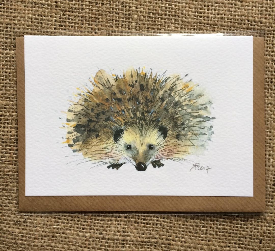 Hedgehog Greetings Card, Blank Inside - Etsy