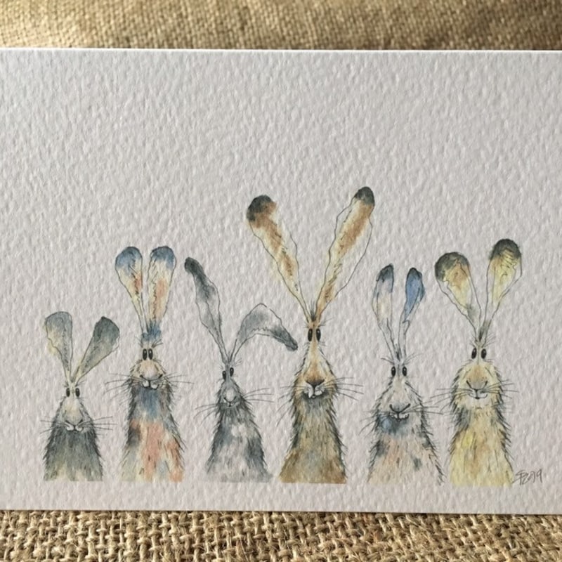 Christmas Card Packs Hares - Etsy