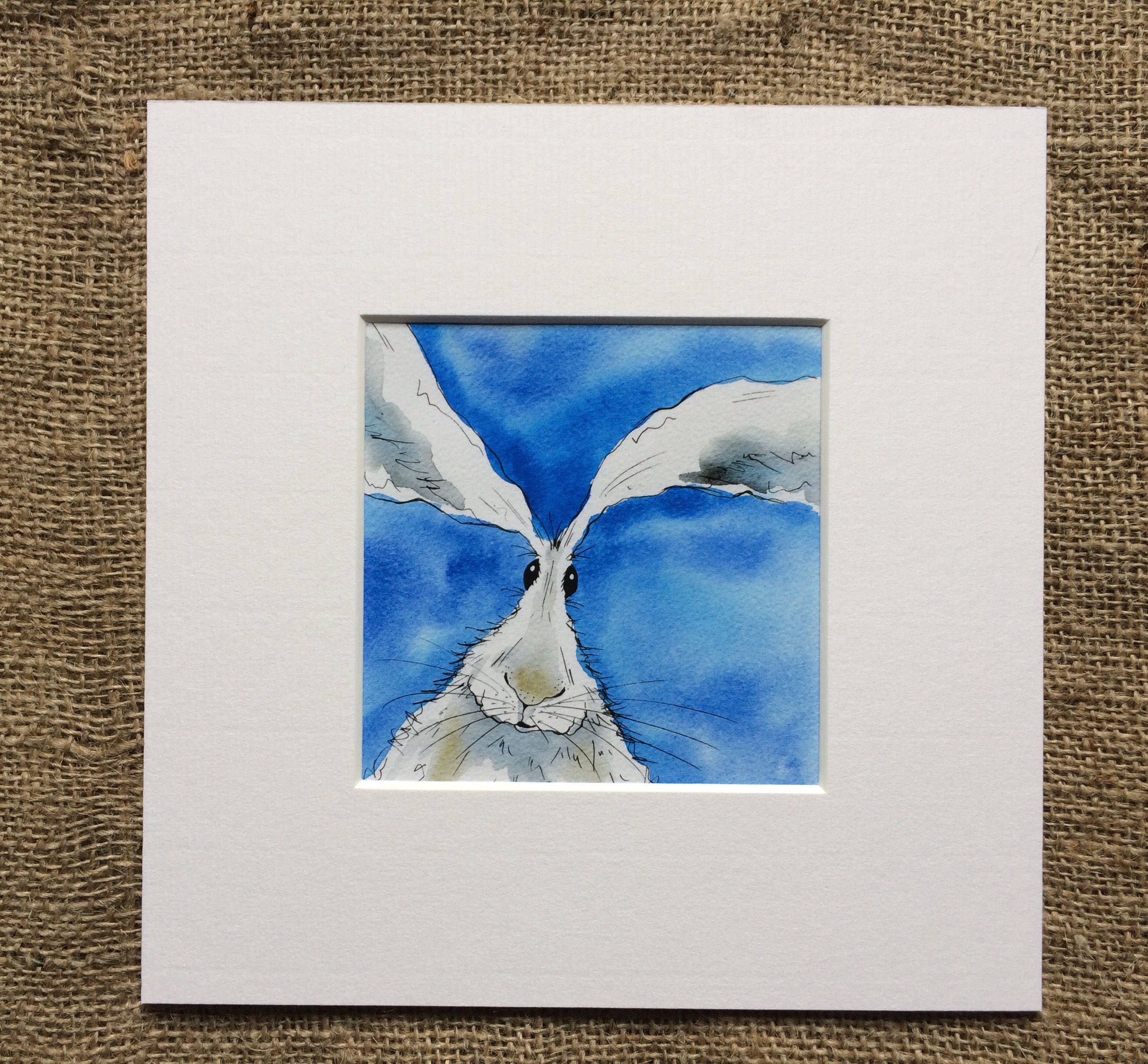 Hare Print Hare Limited Edition Print Square Print - Etsy UK