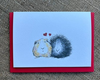 Guinea Pig Valentine's Day Card Guinea Pig Card Valentine's Day ...