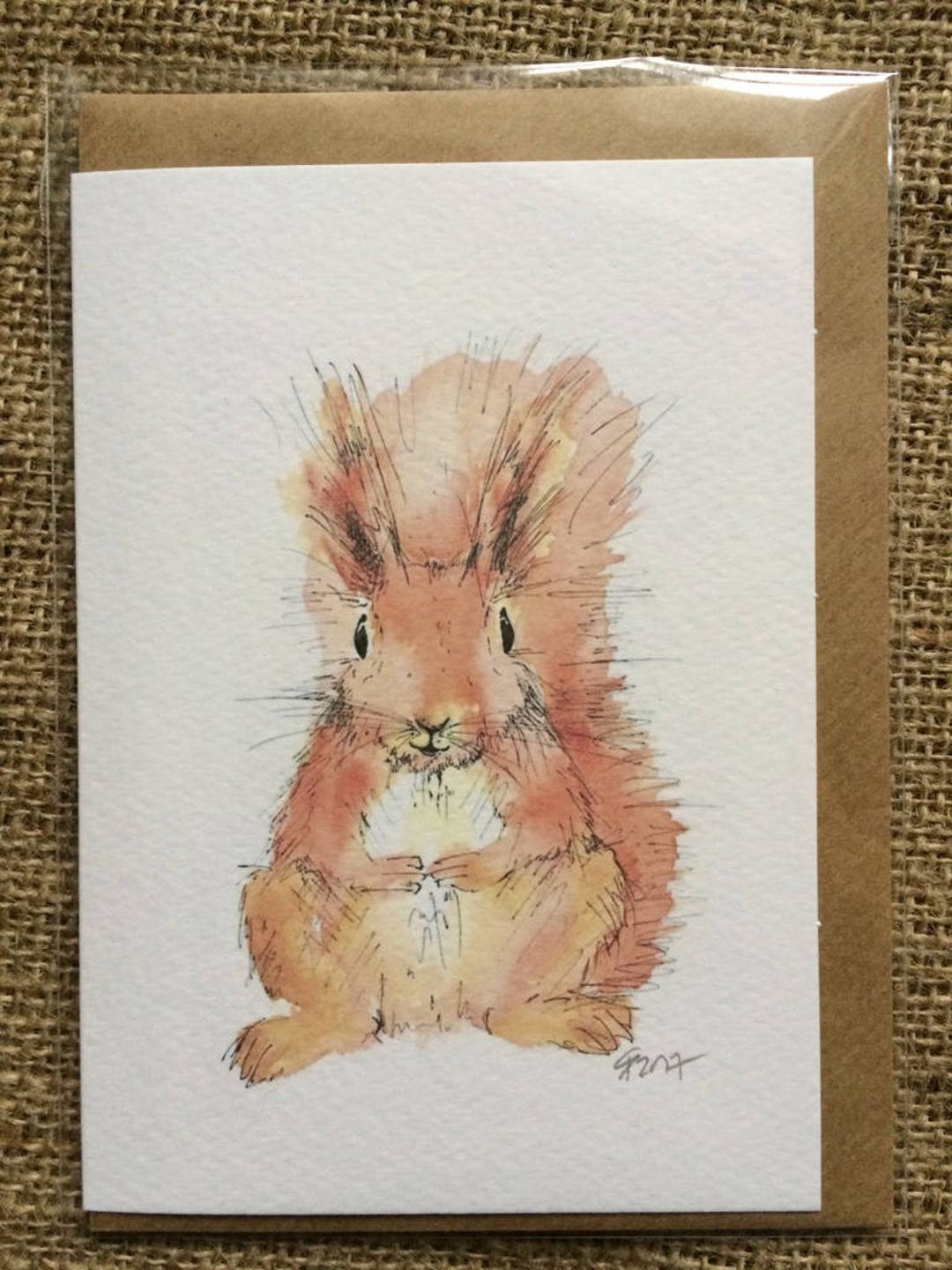 Red Squirrel Greetings Card, Blank Inside - Etsy