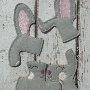 Bunny Rabbit Shaped Puzzle With Solid Color Printed on Felt Color Can ...