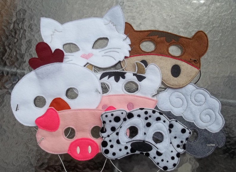 Felt Old Macdonald Farm Animal Mask Pretend Play Set 7 Animal - Etsy