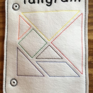 Child Gift Tangram Puzzle Busy Book Page Color & Shape Match Learning ...