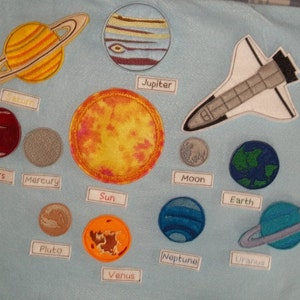 Felt Embroidered Outer Space Solar System Universe Learn Teach Play Set ...