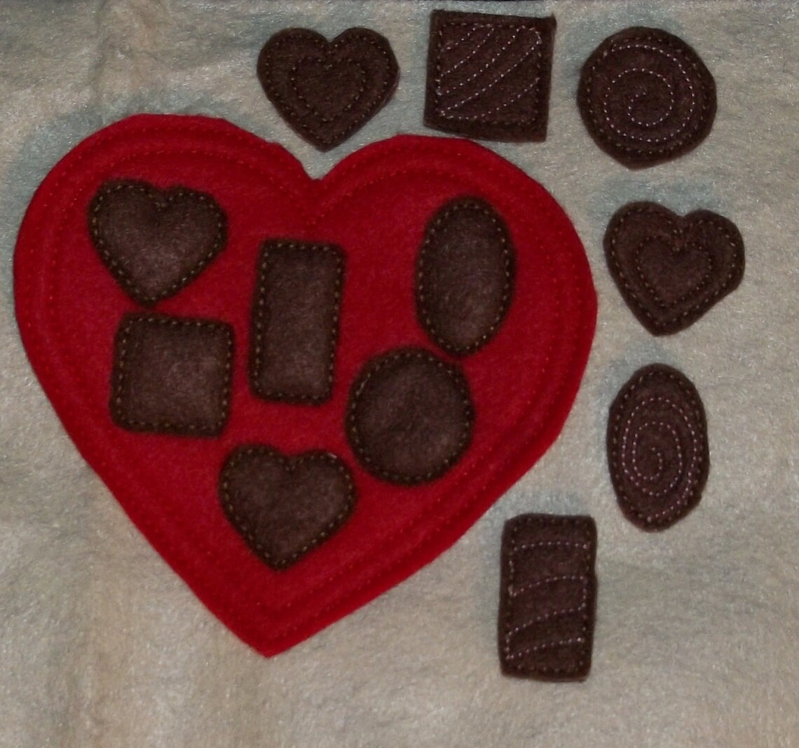 Heart Shaped Box of Chocolates, Silhouette Matching, Montessori, Shape ...