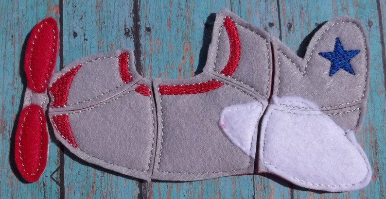 Airplane Shaped Toddler Felt Puzzle W Solid Color Back Teach - Etsy