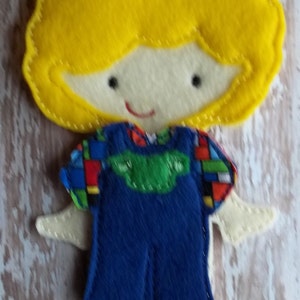 Ian Doll Blue Bibber Playset Farmer Outfit From My "unpaper Felt Dolls ...
