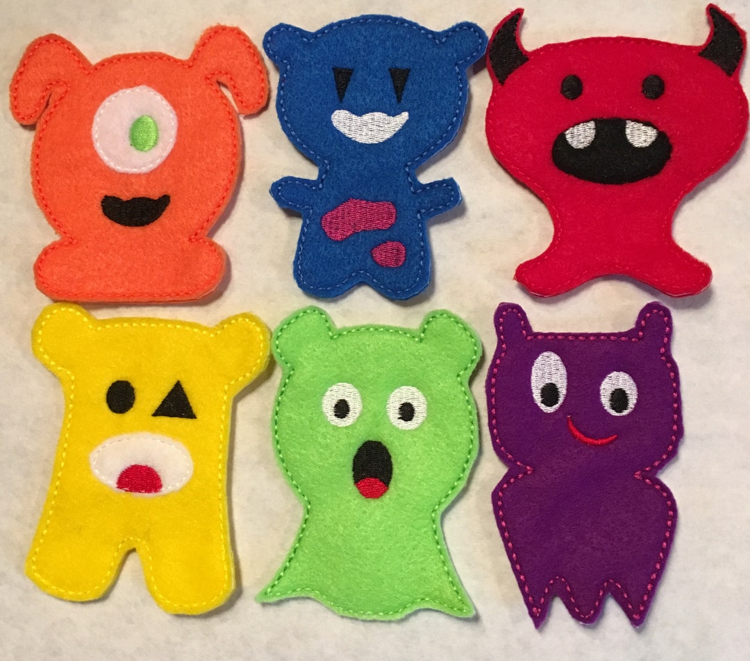 Monsters Finger Puppet Set Party Favors Nursery Rhyme Child Toddler ...