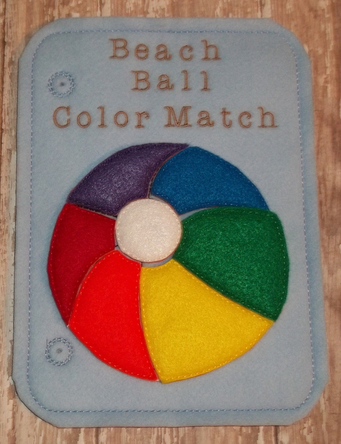 Busy Book Page Beach Ball Color Match Page Childrens - Etsy