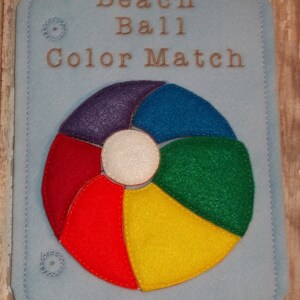 Busy Book Page Beach Ball Color Match Page Childrens - Etsy
