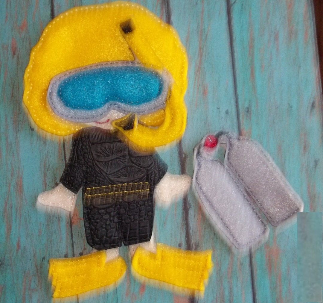 Girl Scuba Diving Set From My "unpaper Felt Dolls Share" Collection ...