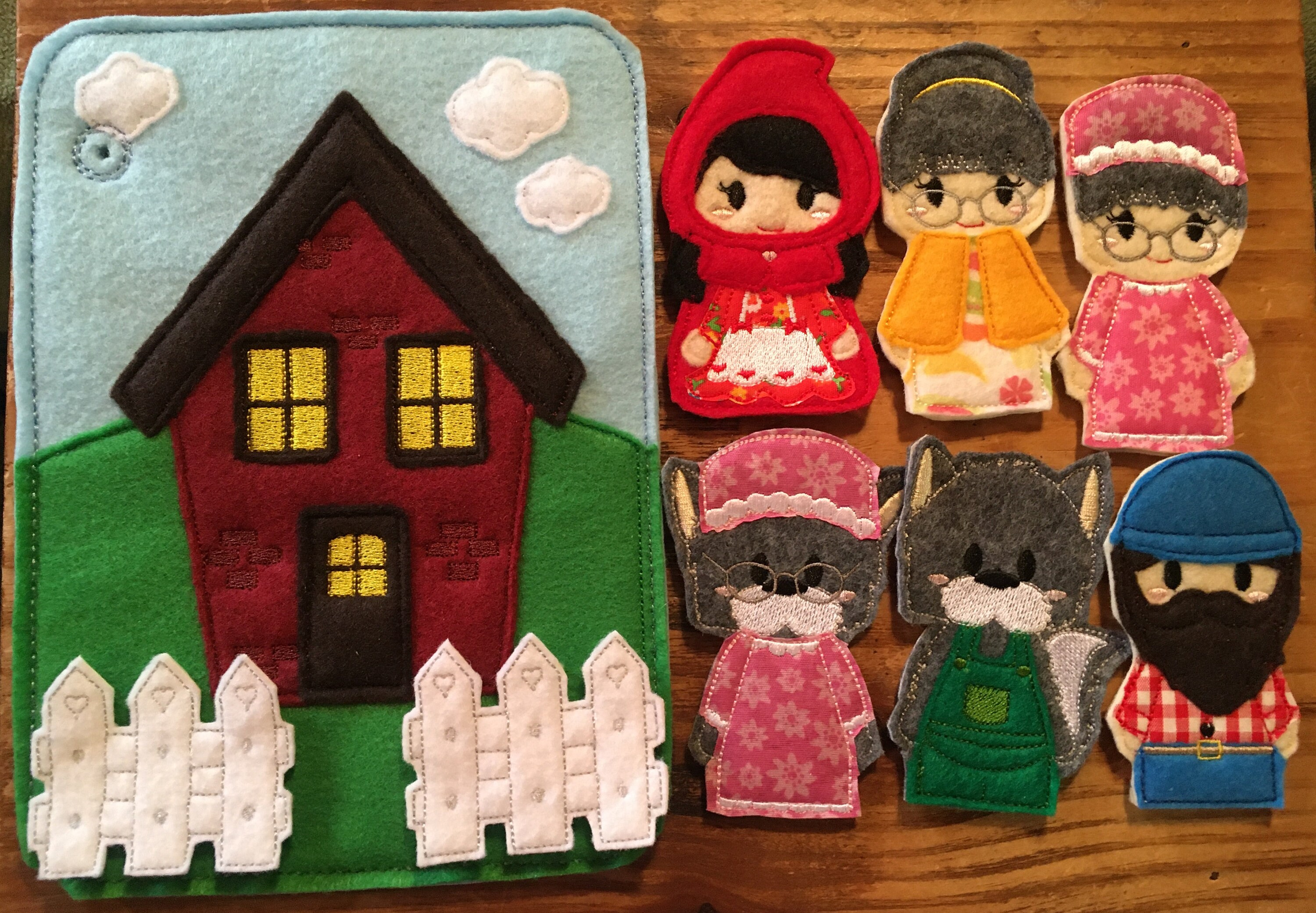 Little Red Riding Hood Finger Puppet Busy Quiet Book Page Set | Etsy