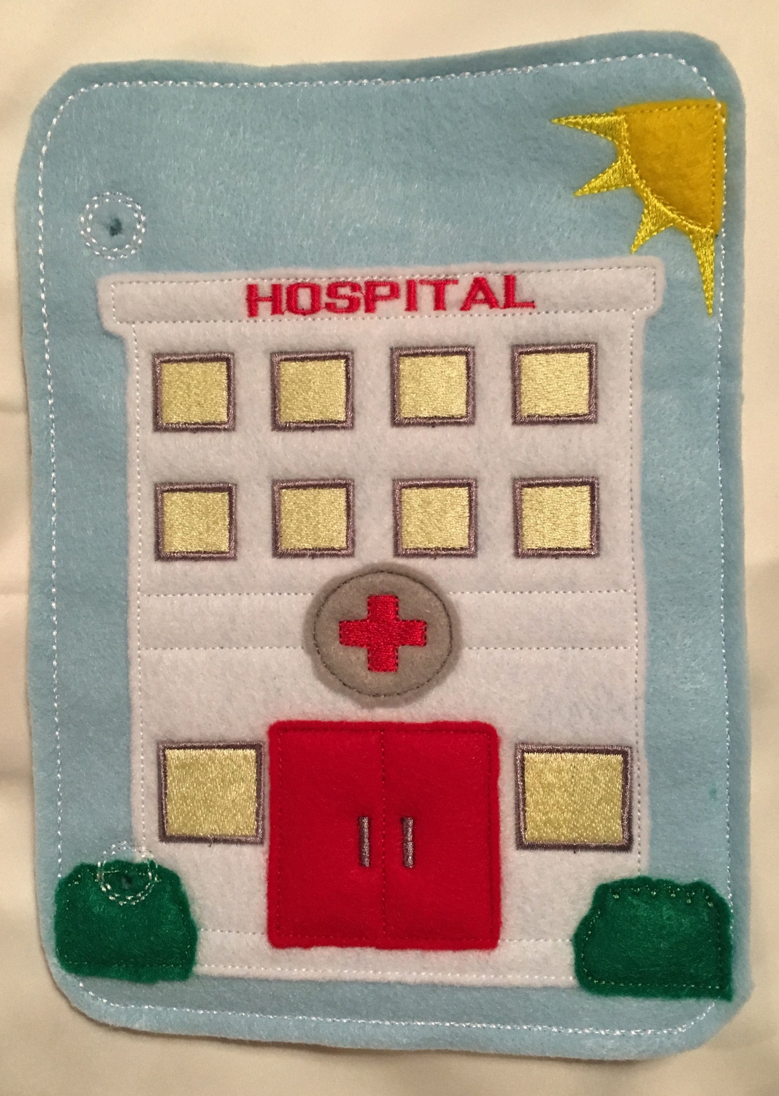 Nurse Doctor Dress up Set Paper Dolls Felt Embroidered Doll Medical Bag ...