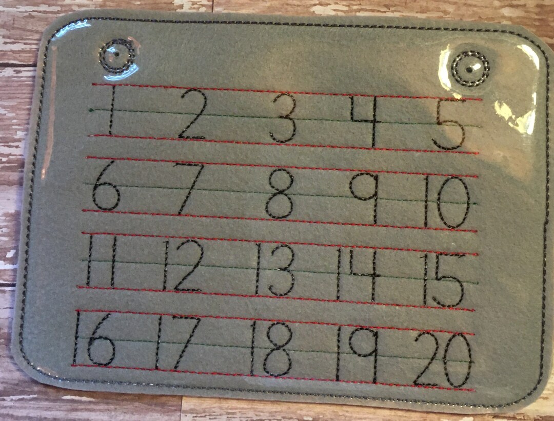 Numbers Tracing Mat Worksheet Busy Book Page Board Dry Erase Tracing ...