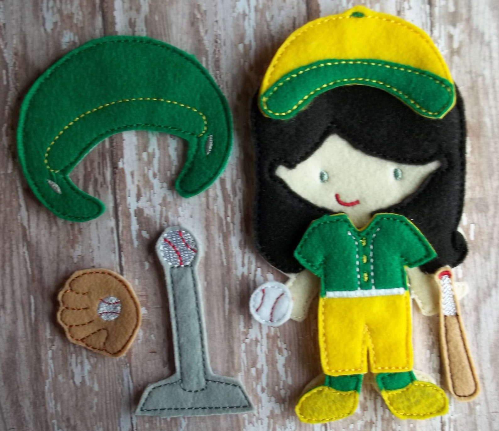 Baseball Softball Set From My unpaper Felt Dolls Share Collection ...