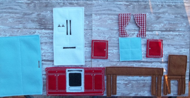 Paper Dolls Dollhouse Felt Dolls Kichen Furniture Set From - Etsy